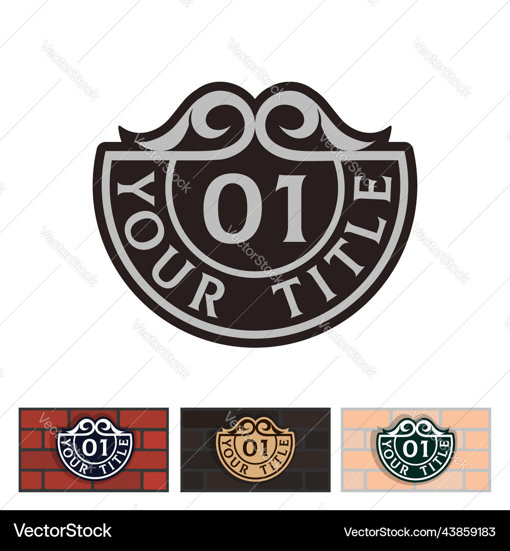 Addressable figured plate with a street number Vector Image