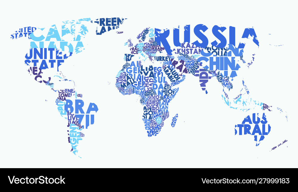 Color political map world consisting Royalty Free Vector