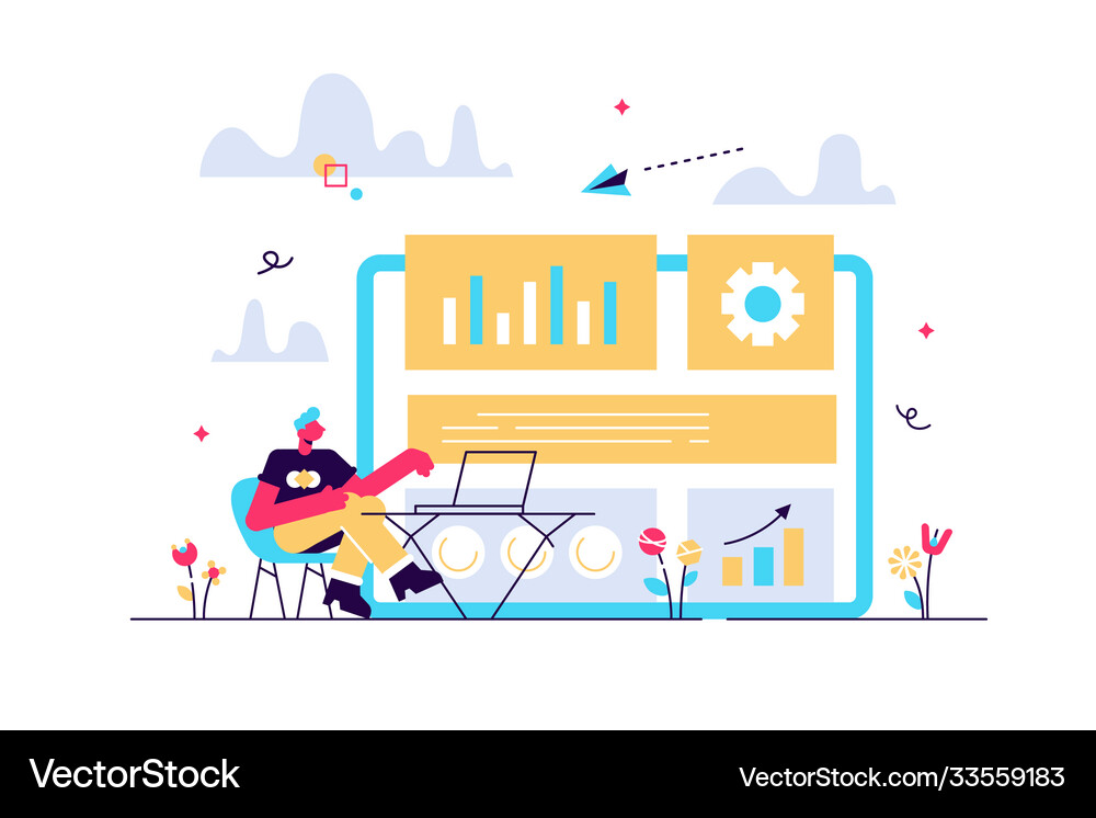 Digital marketing strategist working Royalty Free Vector