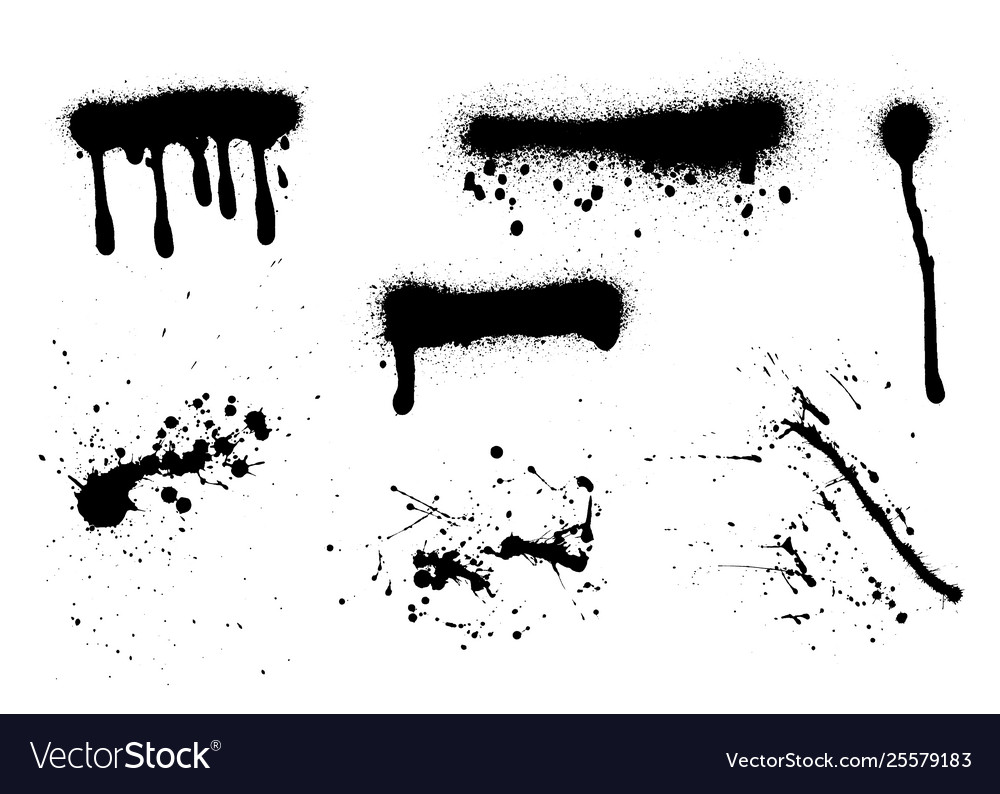 Graffiti spray banner set paint Royalty Free Vector Image