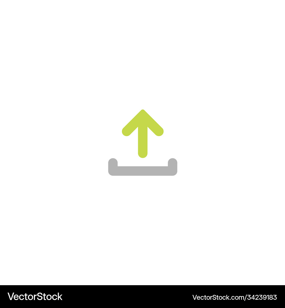 Grey and green rounded arrow up icon isolated Vector Image