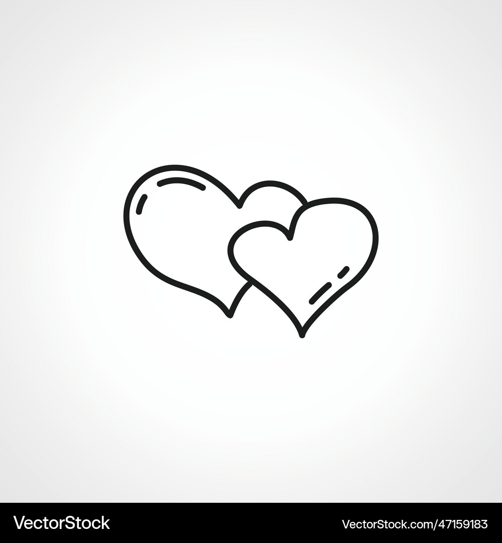 Heart line icon hearts love web linear icon Vector Image