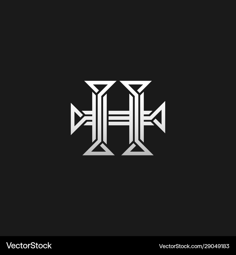 Letter h monogram logo in a modern line style eps Vector Image