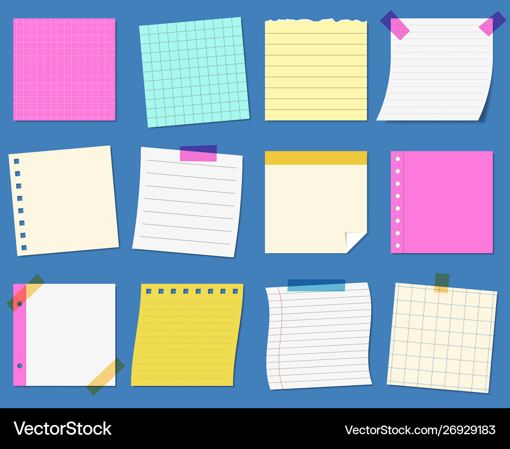 Note paper or sticky set Royalty Free Vector Image