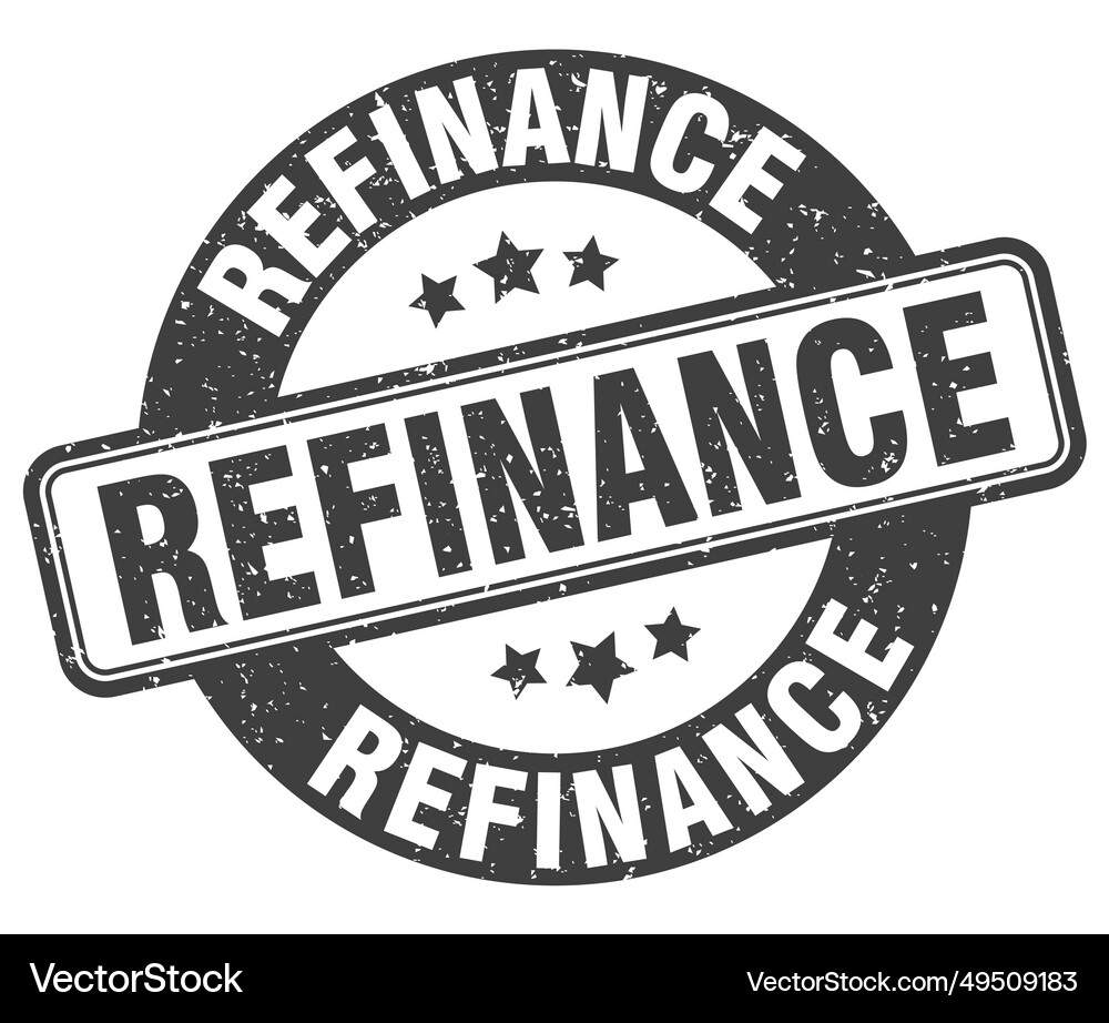 Refinance stamp label round grunge sign Royalty Free Vector