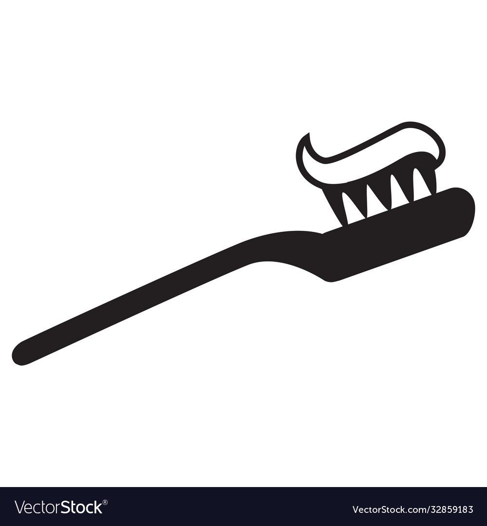 Toothbrush with toothpaste Royalty Free Vector Image