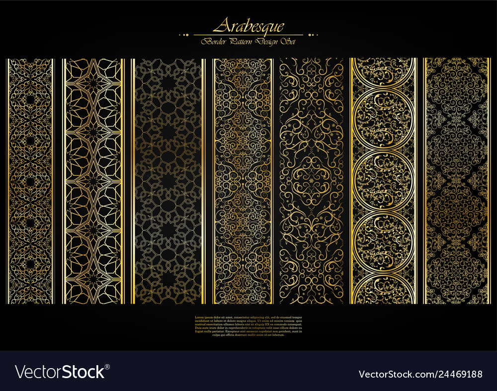 Arabesque element pattern boarder collection Vector Image