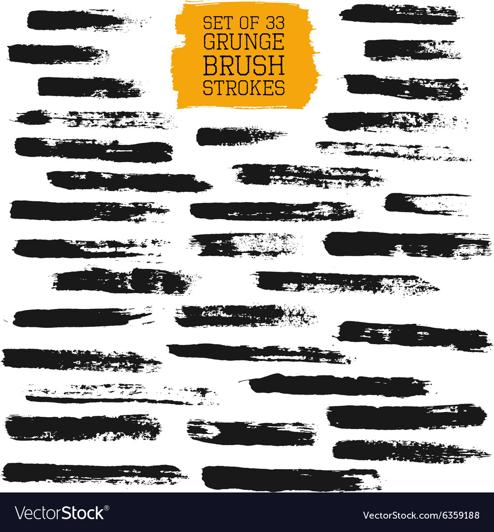 Big set of grunge brush strokes Royalty Free Vector Image