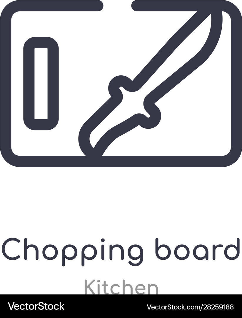 Chopping board outline icon isolated line from Vector Image