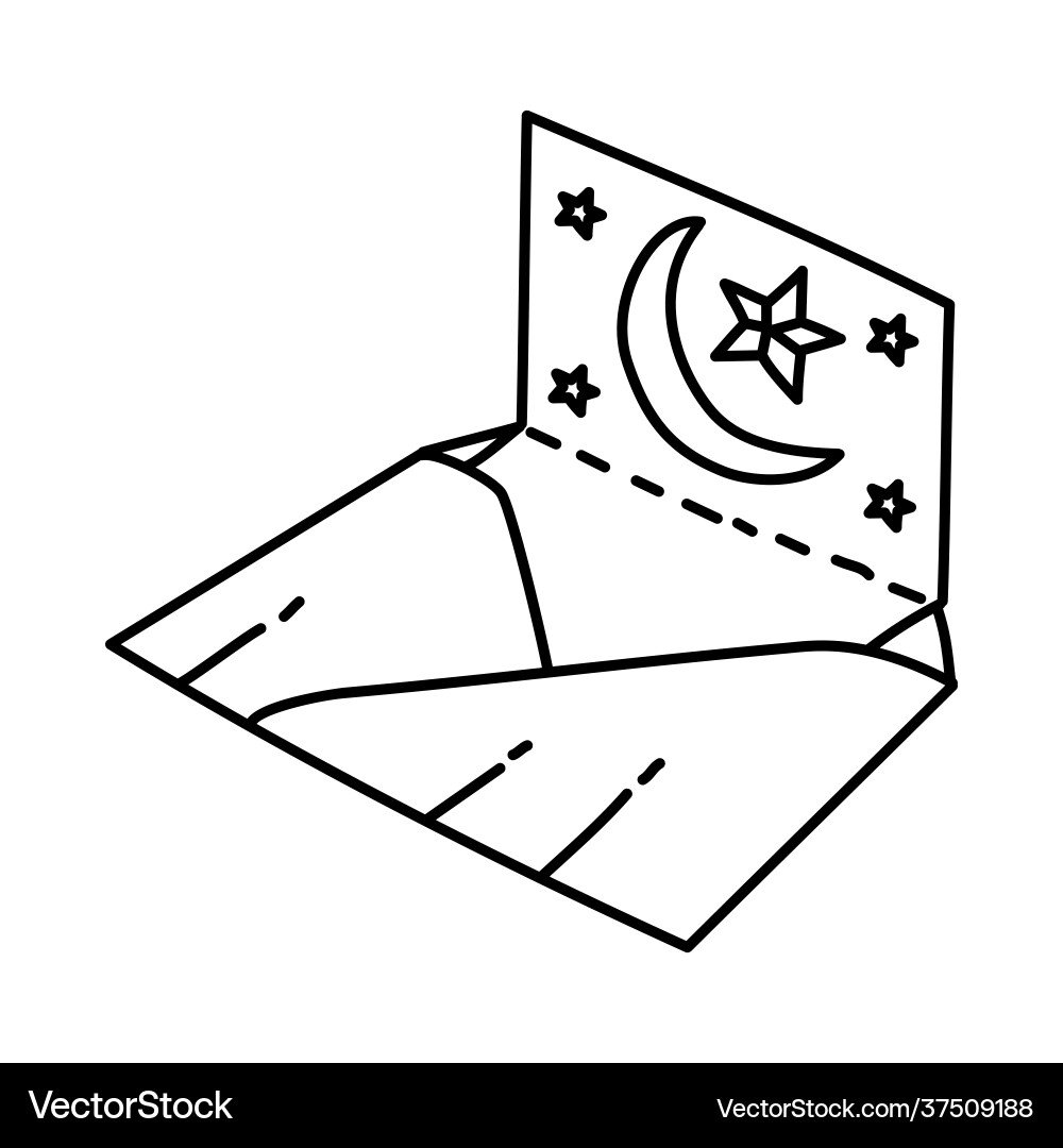 Eid card icon doodle hand drawn or outline icon Vector Image