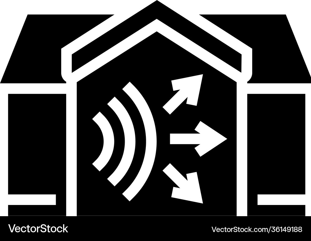 House acoustic glyph icon Royalty Free Vector Image