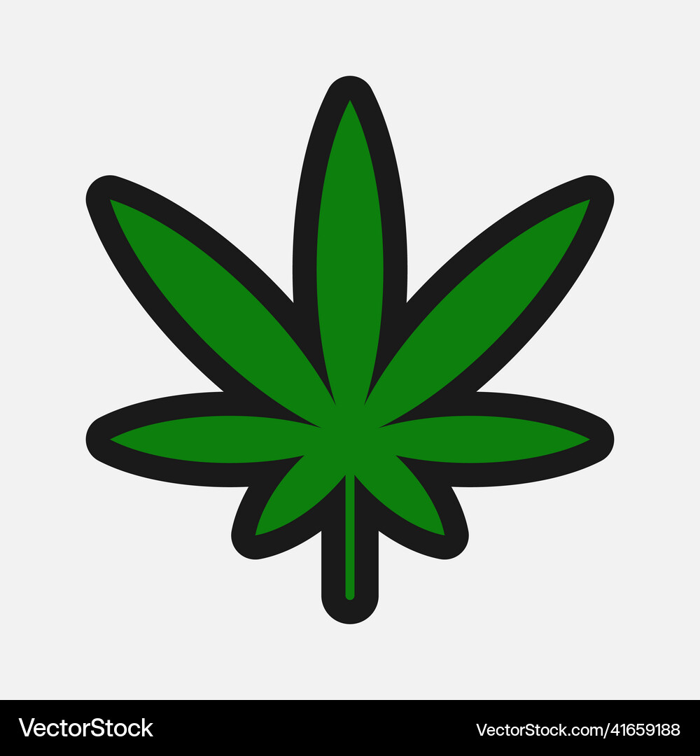 Marijuana green leaf sign weed icon Royalty Free Vector