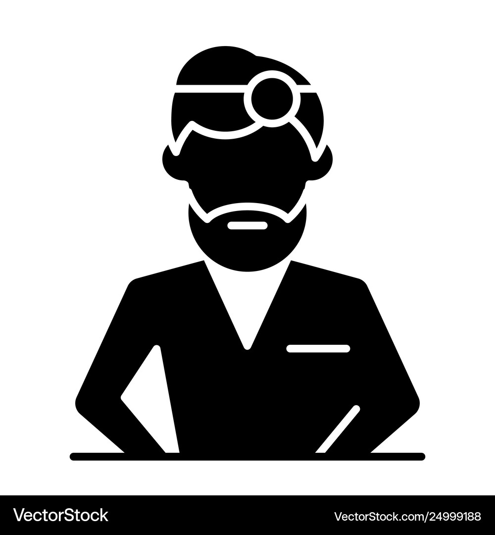 Medical doctor in a robe solid icon Royalty Free Vector