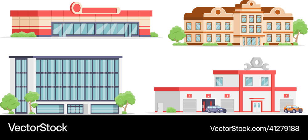 Modern municipal building facade service Vector Image