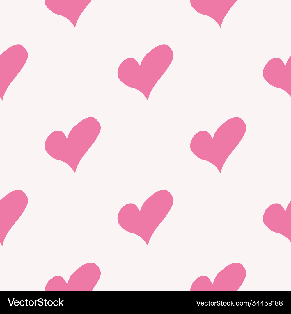 Retro seamless pattern pink hearts and dots Vector Image