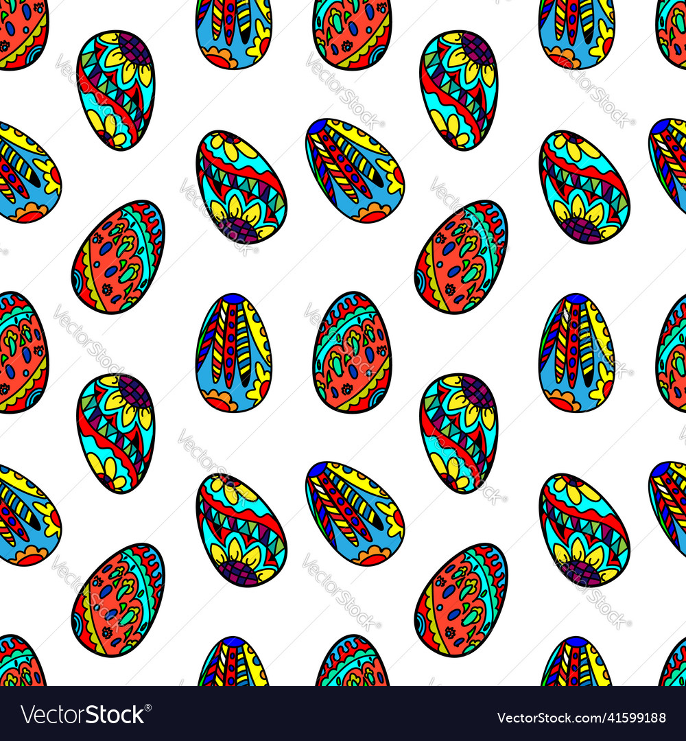 Seamless bright pattern with easter eggs easter Vector Image