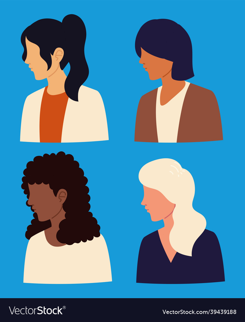Set of women Royalty Free Vector Image - VectorStock