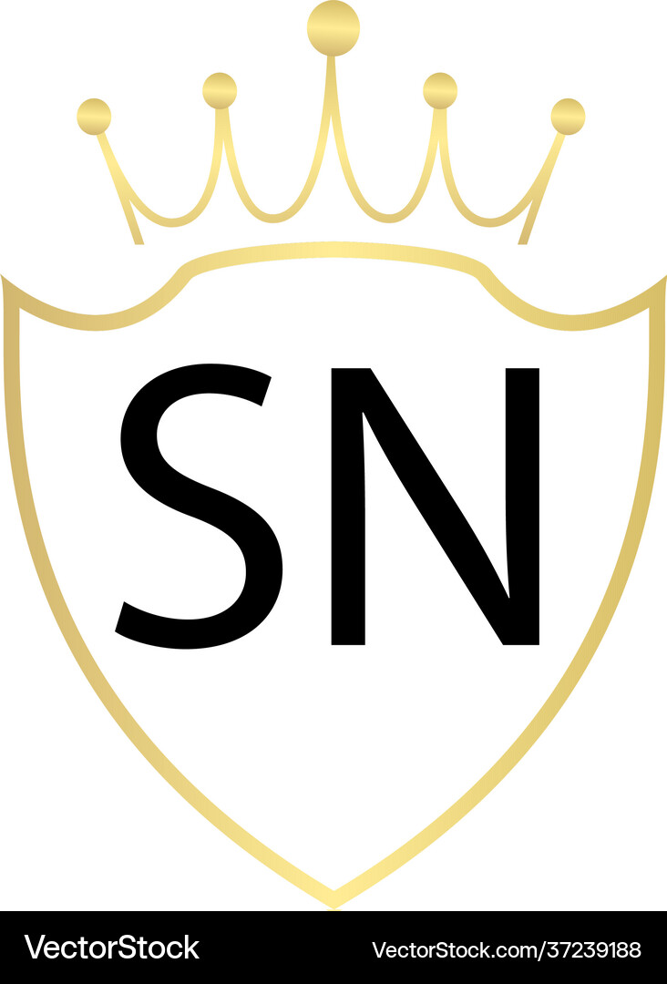 Sn letter logo design with simple style Royalty Free Vector