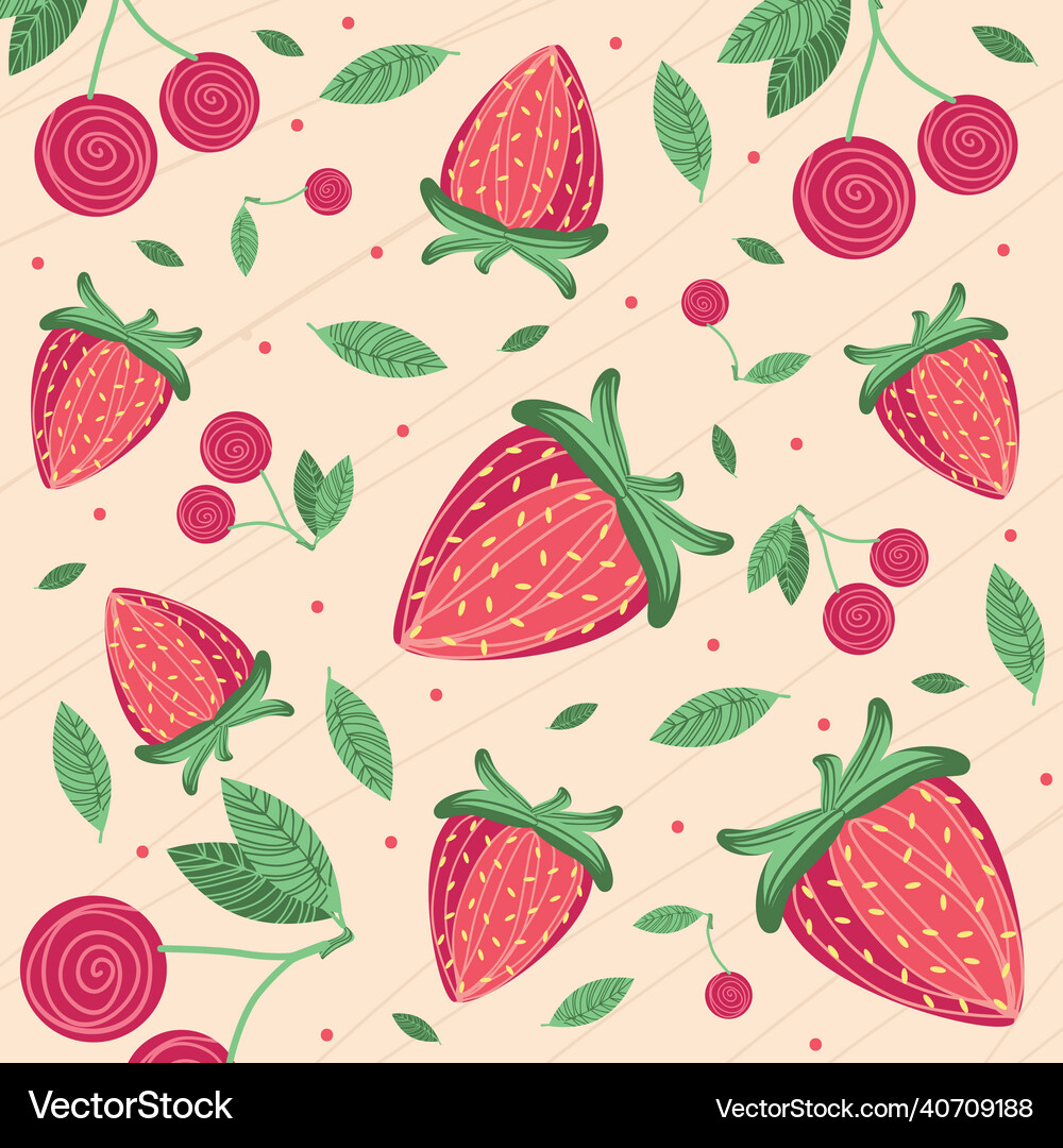 Strawberries fruits background Royalty Free Vector Image