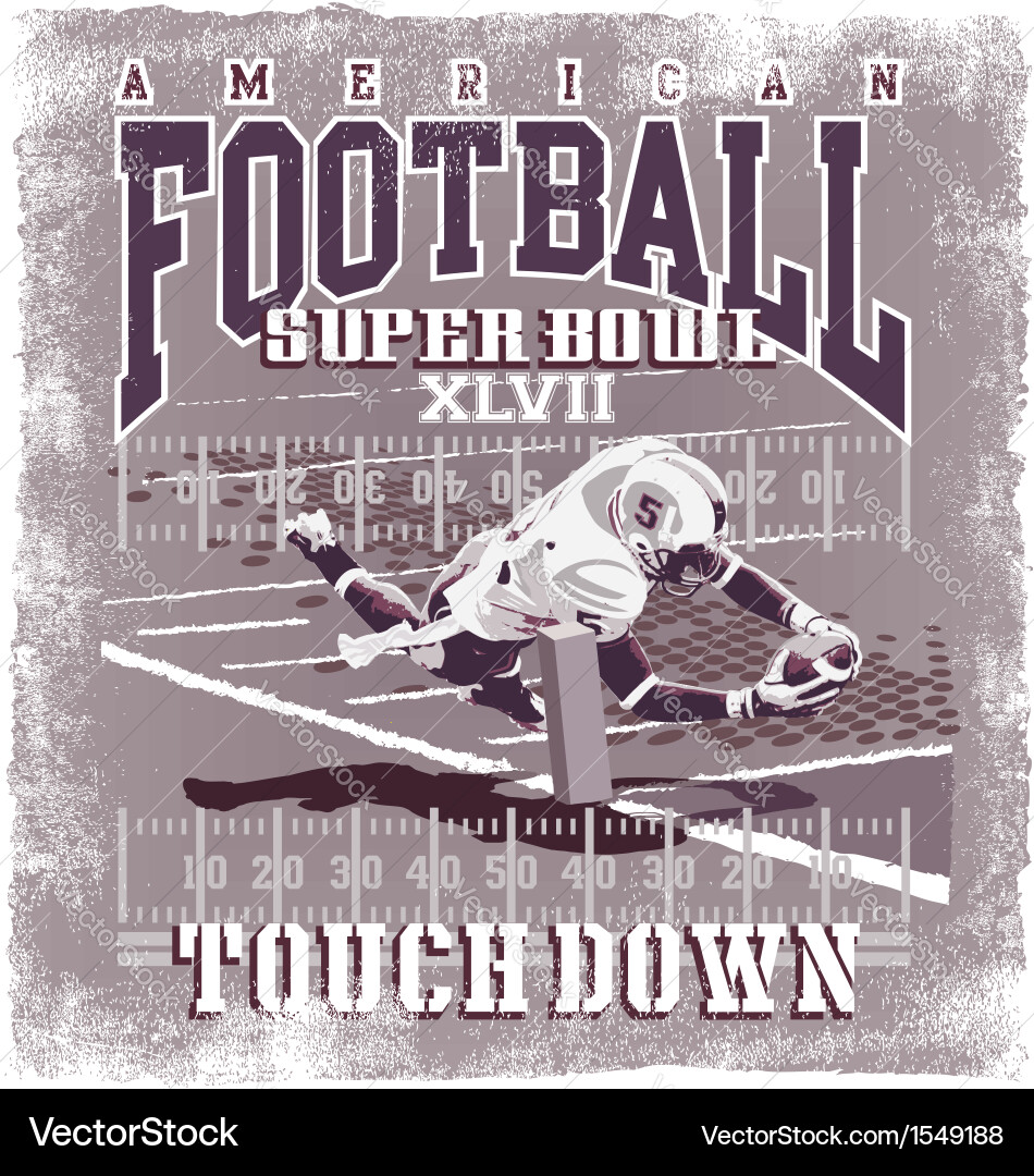 Touchdown american football Royalty Free Vector Image