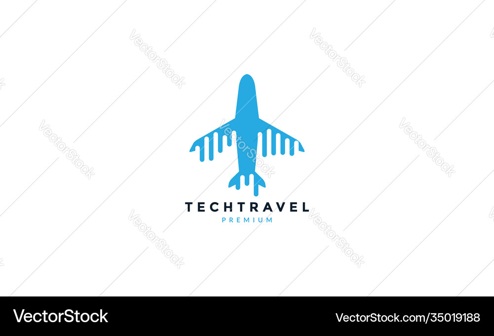 Transportation sky airplane travel tech Royalty Free Vector