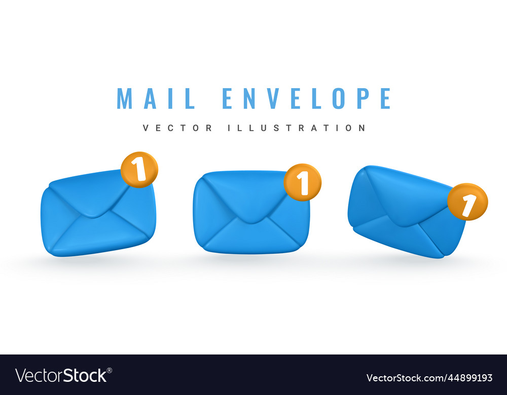 3d realistic mail envelope icon incoming Vector Image