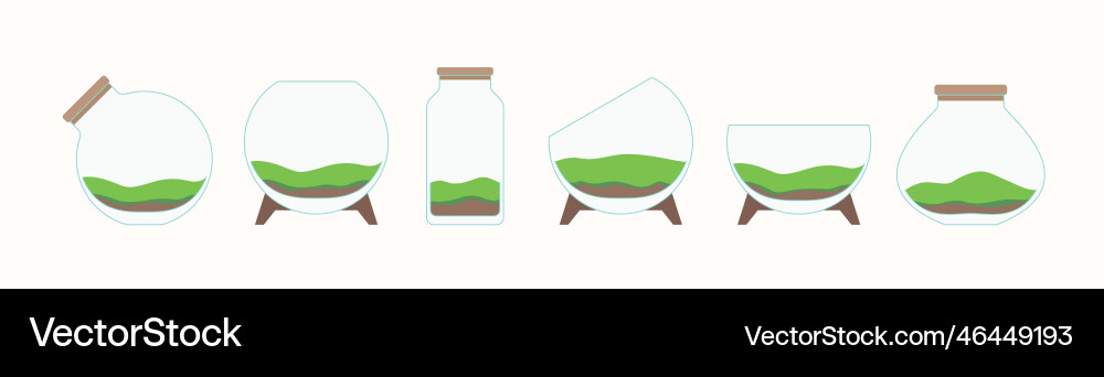 A set of different containers for growing plants Vector Image