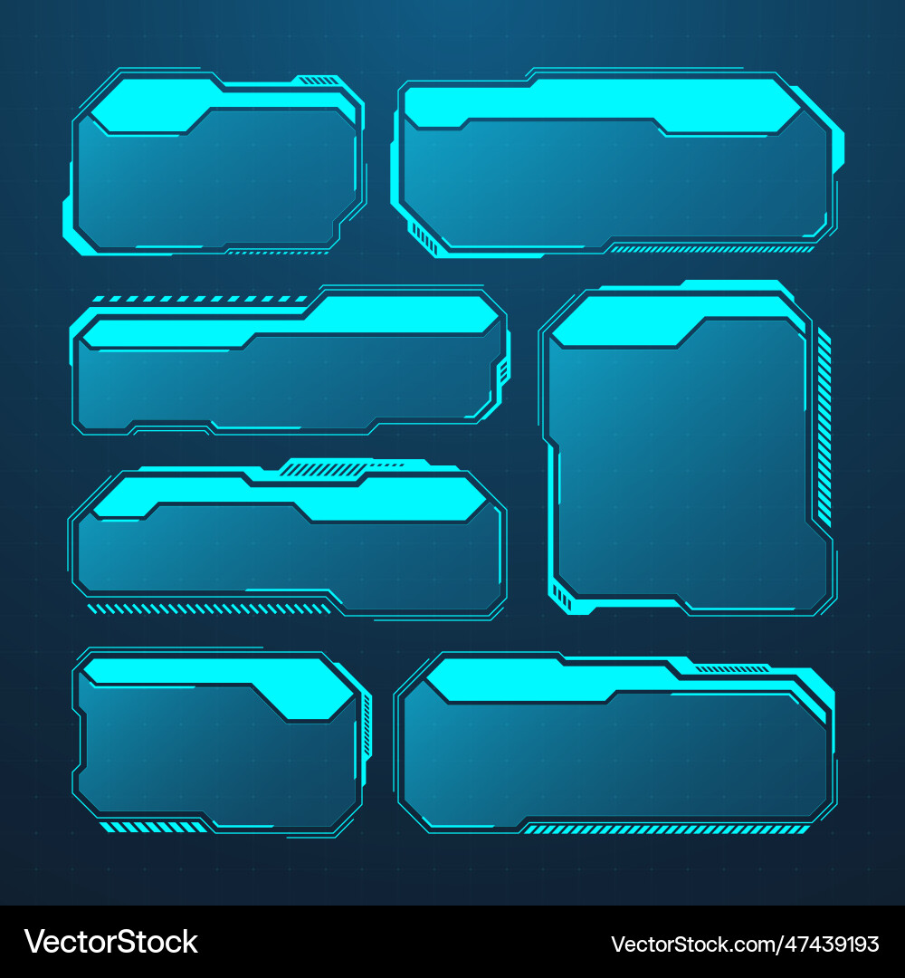 Blue futuristic hud or ui elements sci-fi user Vector Image