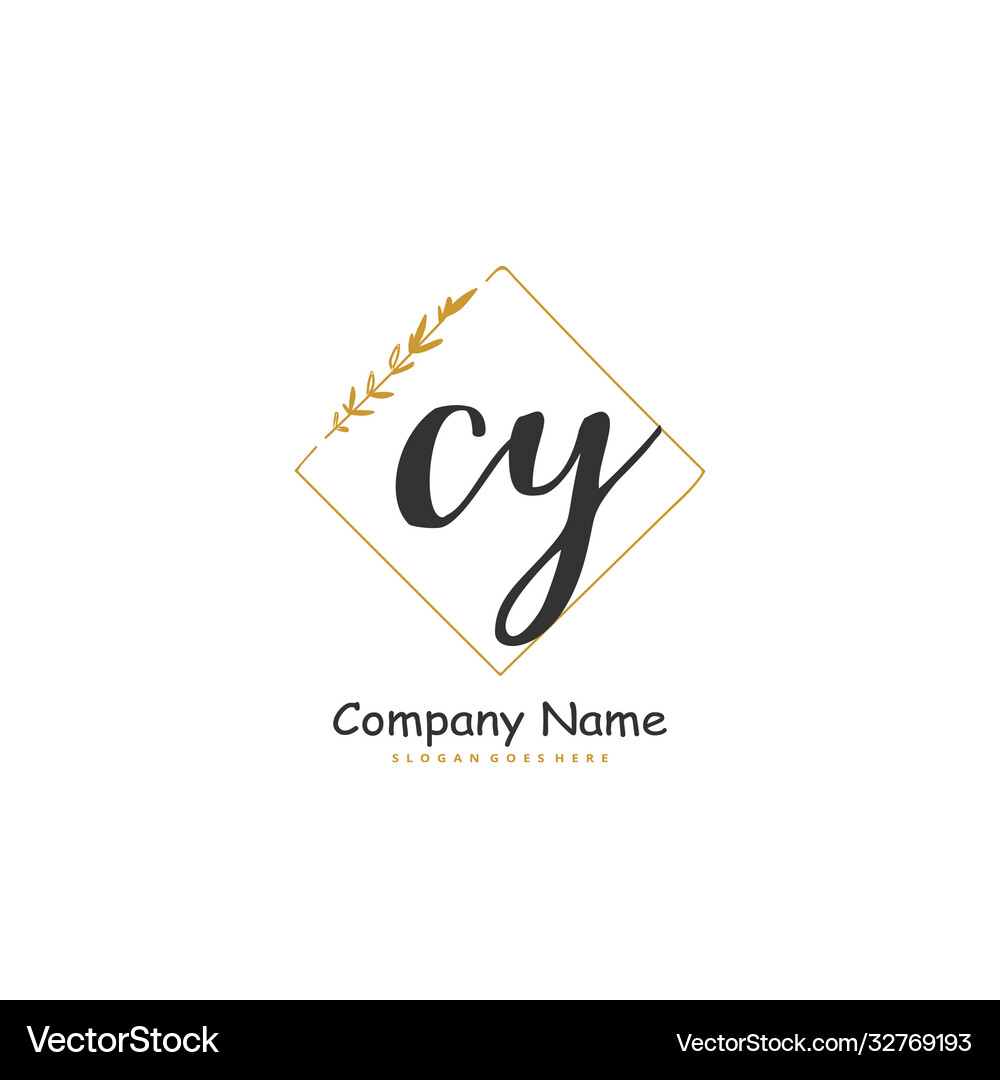 C y cy initial handwriting and signature logo Vector Image
