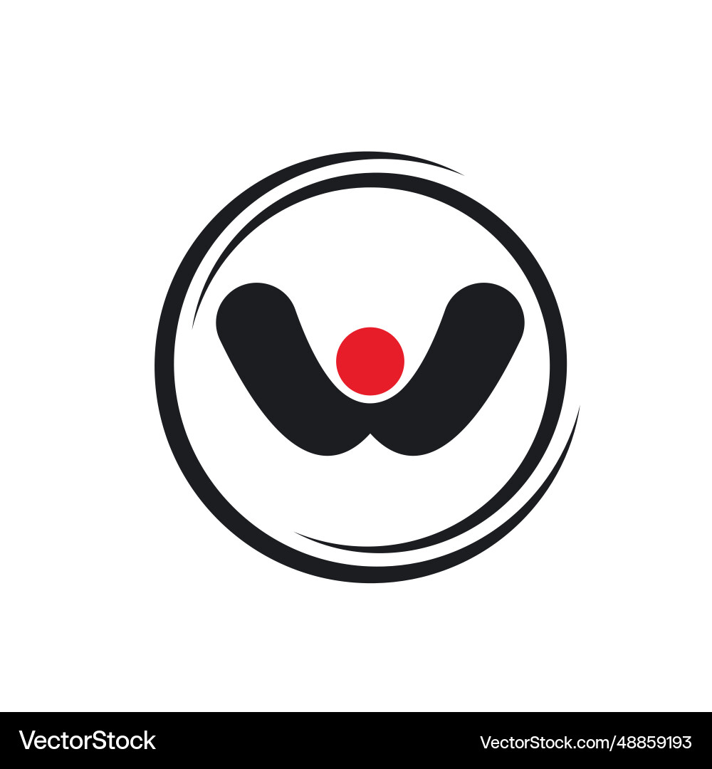 Circle w letter people vecor icon concept design Vector Image