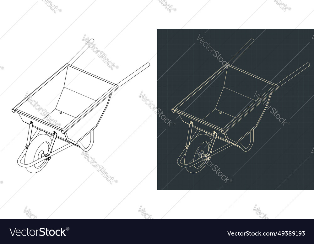 Concrete trolley isometric blueprints Royalty Free Vector Concrete trolley isometric blueprints Royalty Free Vector