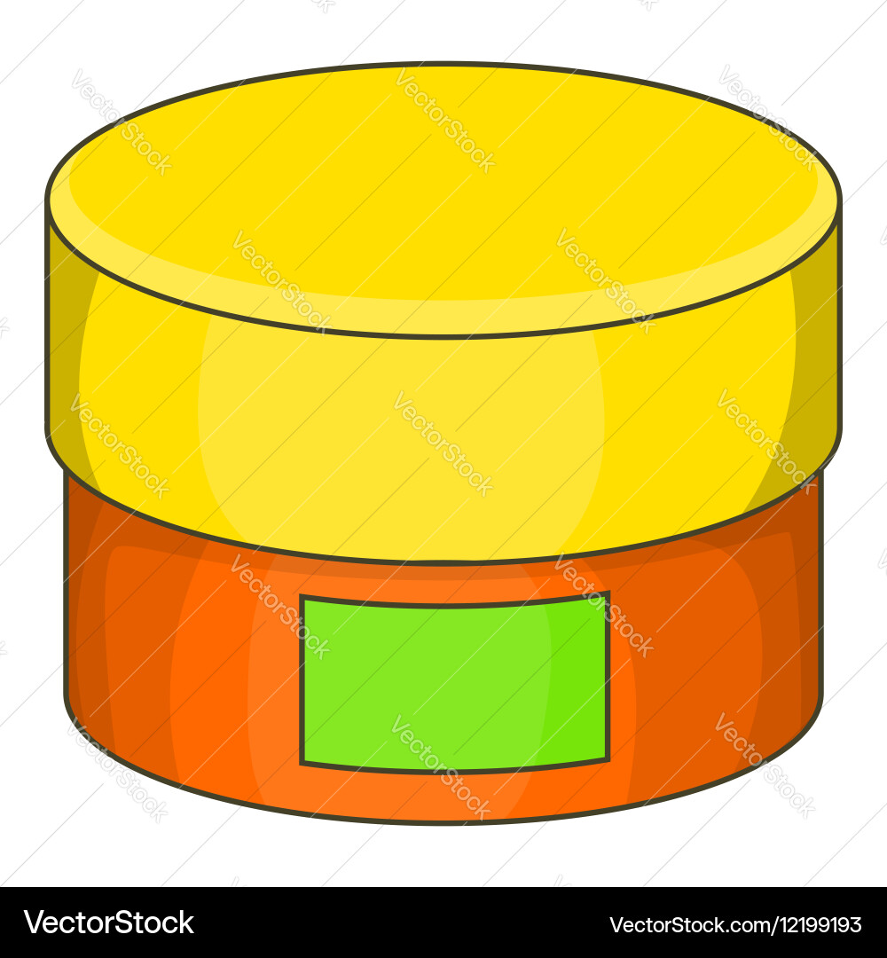 Cream jar icon cartoon style Royalty Free Vector Image