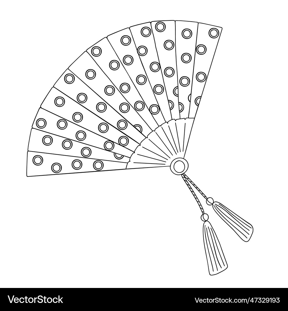 Japanese hand fan women accessory Royalty Free Vector Image
