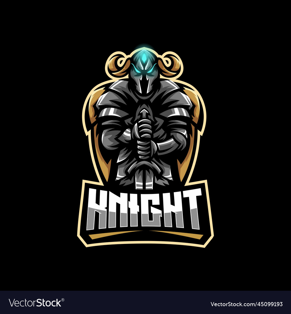 Knight esport mascot design logo Royalty Free Vector Image