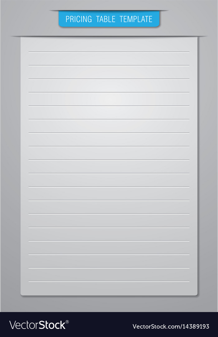 Pricing table template Royalty Free Vector Image