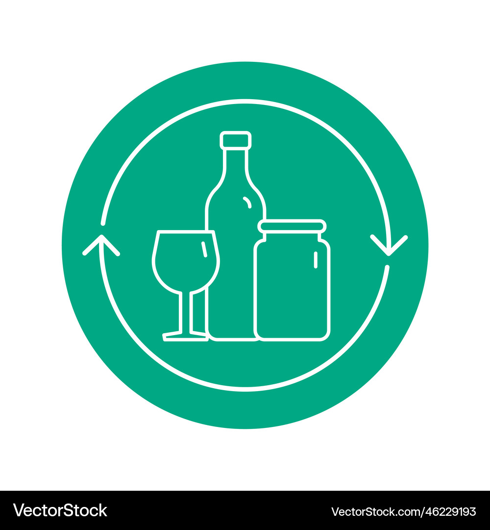 Recycle glass icon logo badge Royalty Free Vector Image