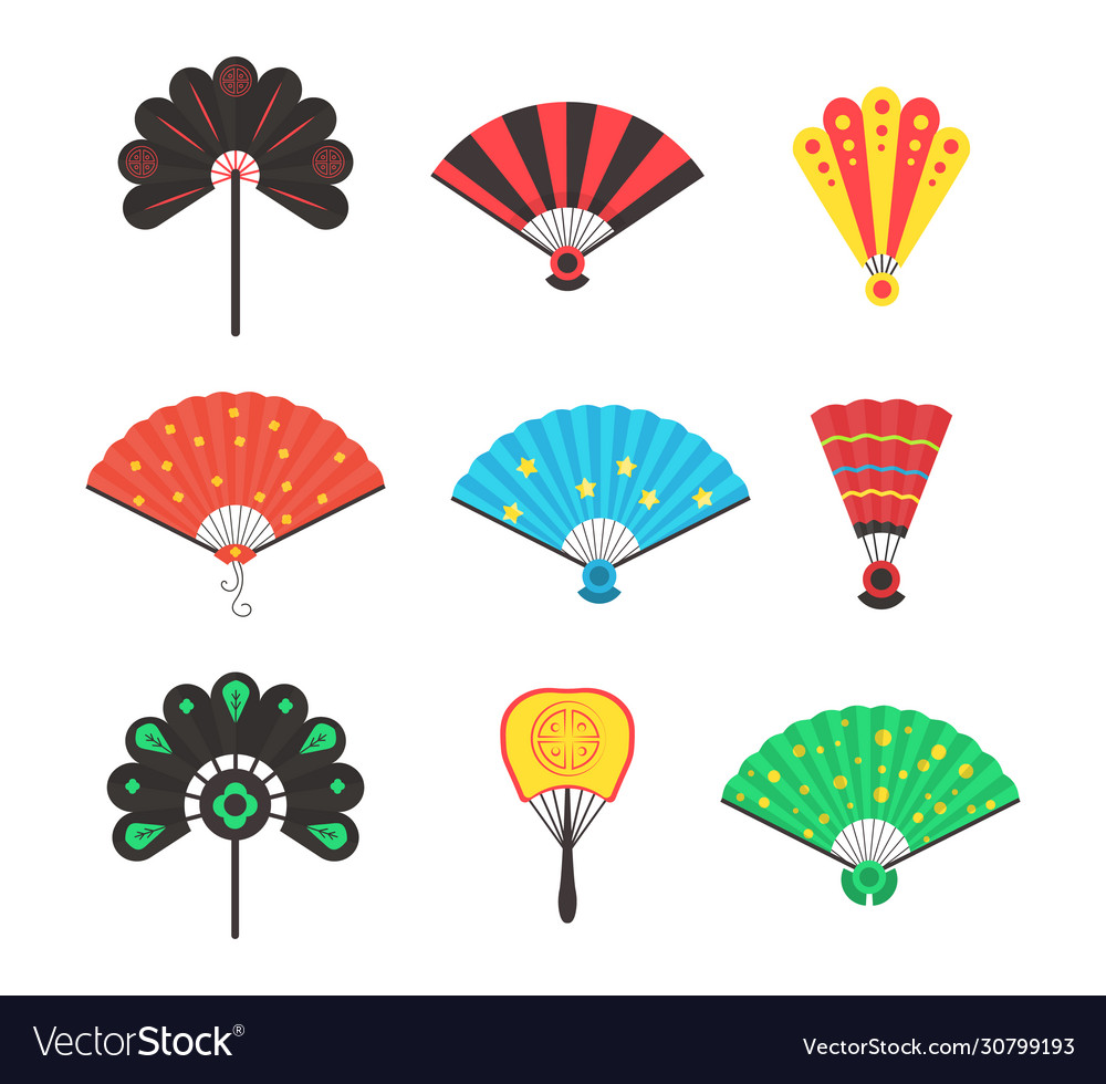 Set fan Royalty Free Vector Image - VectorStock