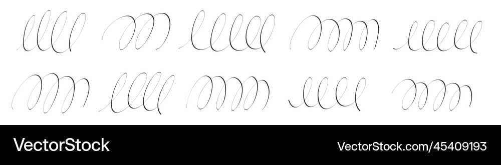 Swirl line in hand drawn curly calligraphy Vector Image