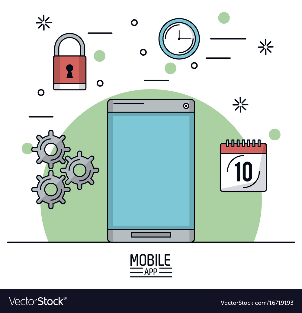 White background poster apps development Vector Image