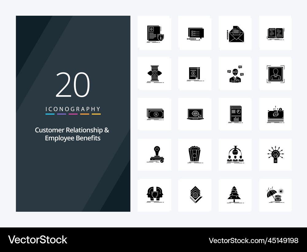 20 customer relationship and employee benefits Vector Image