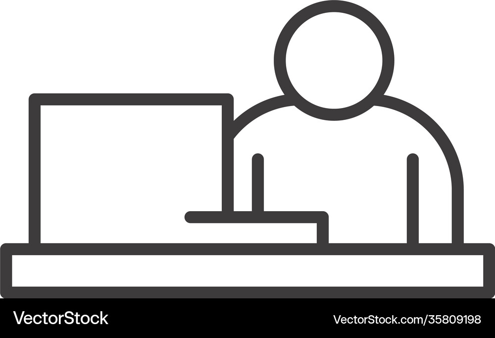 Businessman avatar on desk design Royalty Free Vector Image