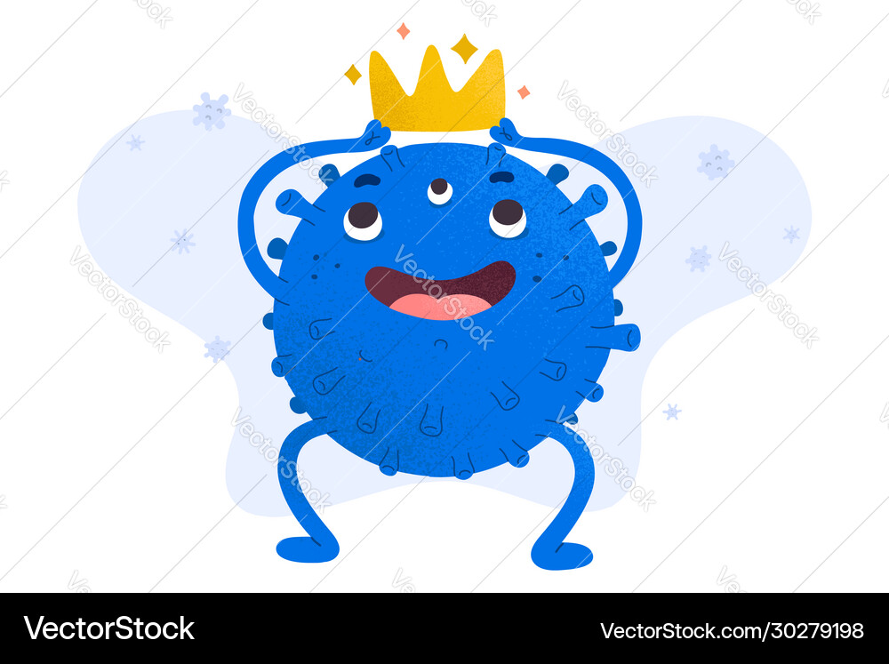 Coronavirus character cute cool virus wearing Vector Image