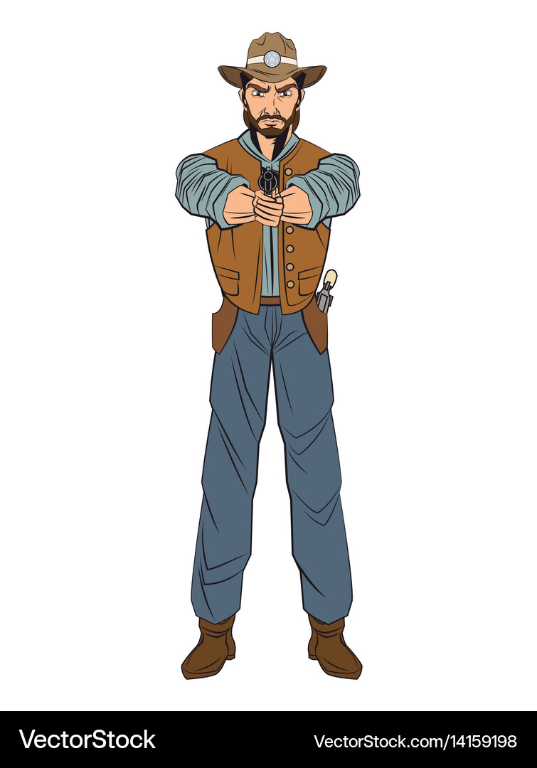 Cowboy man cartoon design Royalty Free Vector Image