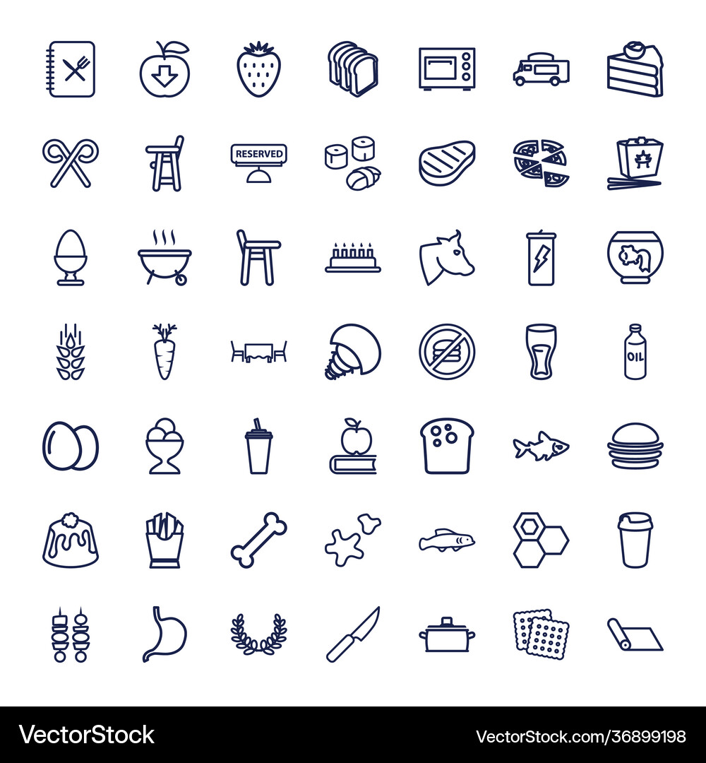 Food Icons Set Royalty Free Vector Image - VectorStock