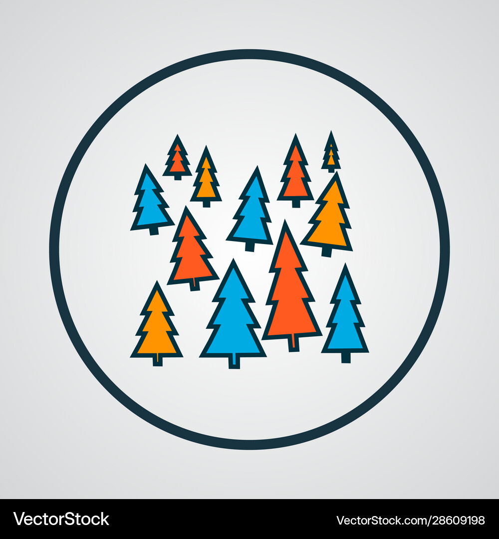 Forest icon colored line symbol premium quality Vector Image