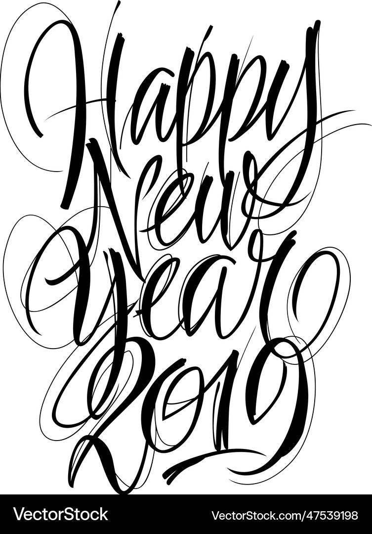 Happy new year lettering Royalty Free Vector Image