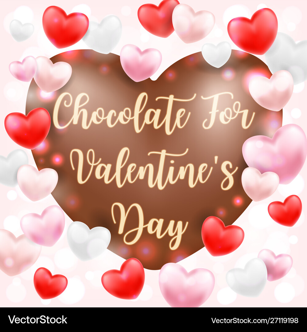 Heart shape chocolate for valentines day Vector Image