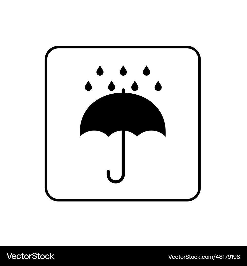 Keep dry umbrella symbol warning sign Royalty Free Vector