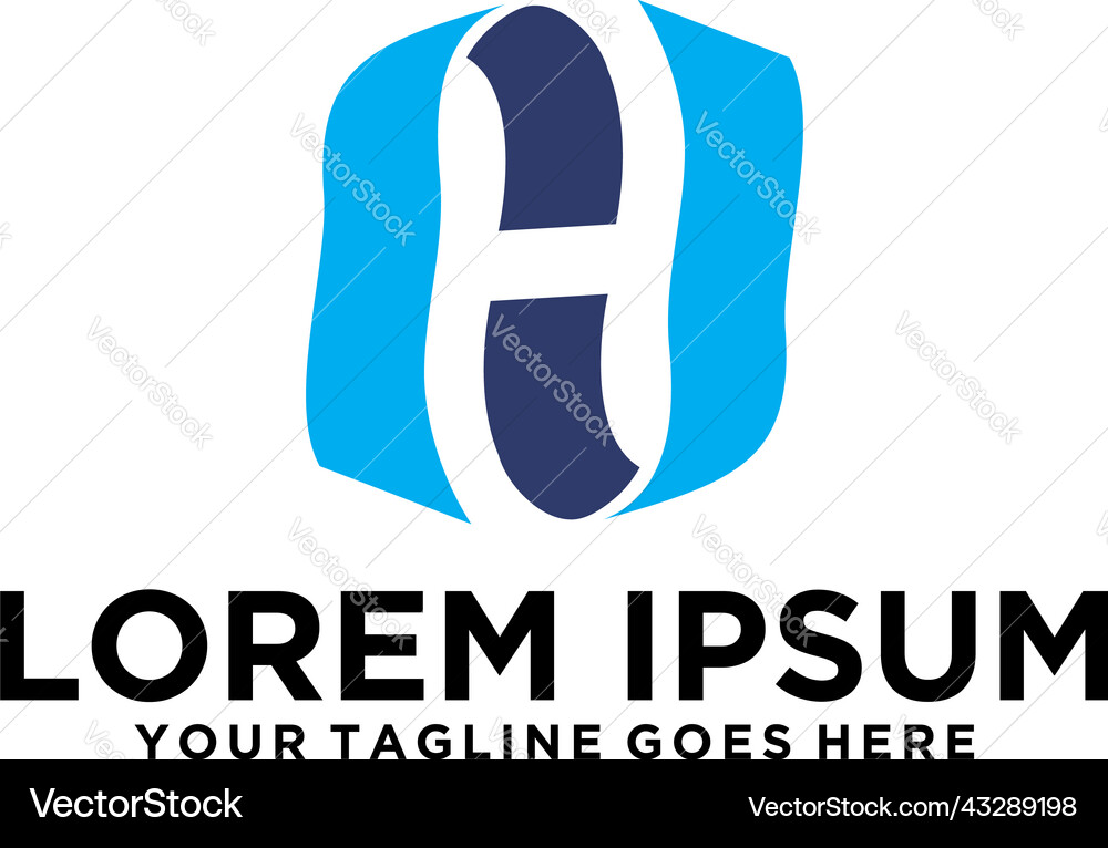 Letter h modern tape logo design Royalty Free Vector Image