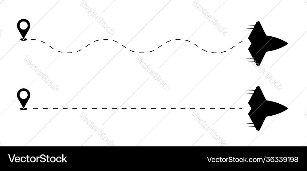 Path flights travel plane trip transport Vector Image